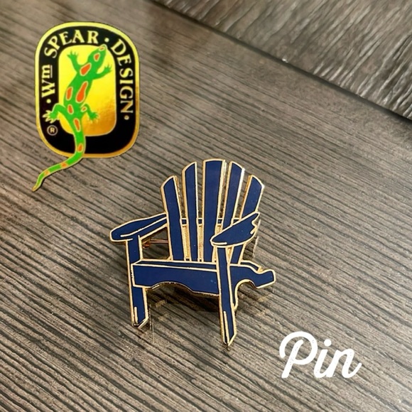 Vintage | Jewelry | 991 Wm Spear Design Blue Adirondack Chair Gold ...